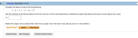 solved consider the given curves to do the following x y 7