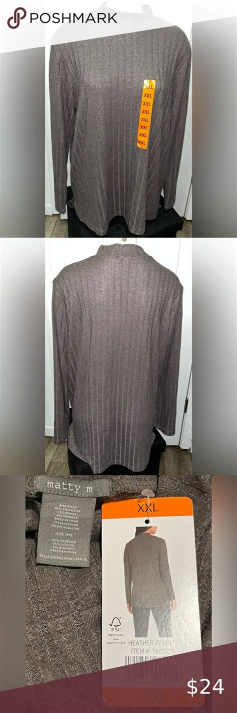 Nwt Matty M Mock Neck Ribbed Tunic Heather Pebble Womens Xxl Everyday