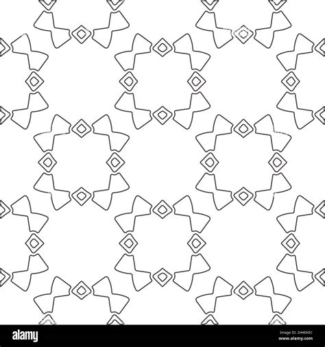Floral Pattern Backgroundrepeating Geometric Pattern From Striped Elements Black And White