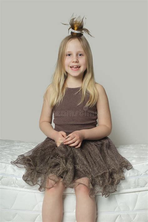 Pretty Girl Smiling And Having Fun At Home Portrait Stock Image