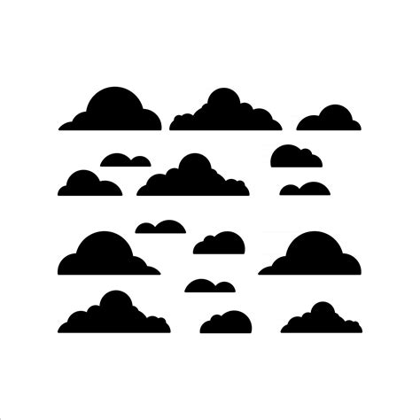 Clouds Silhouettes Vector Set Illustration Cloud Set Cloud Icon