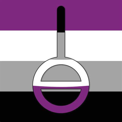 Könlös Eller Asexualitet Sex Orientering Kön Symbol I Könlös Flagga Färger Vektor Illustration