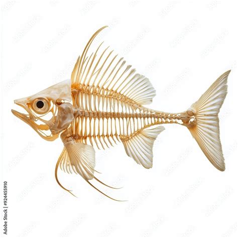 Anatomical Elegance The Detailed Dissection Of A Fish Skeleton Laid