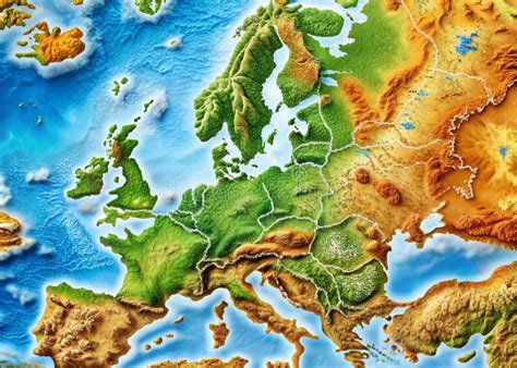 Mapa Físico Detallado De Europa Visión General Geográfica Completa Con