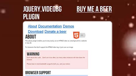 5 free jquery and html5 video background plugins learning jquery