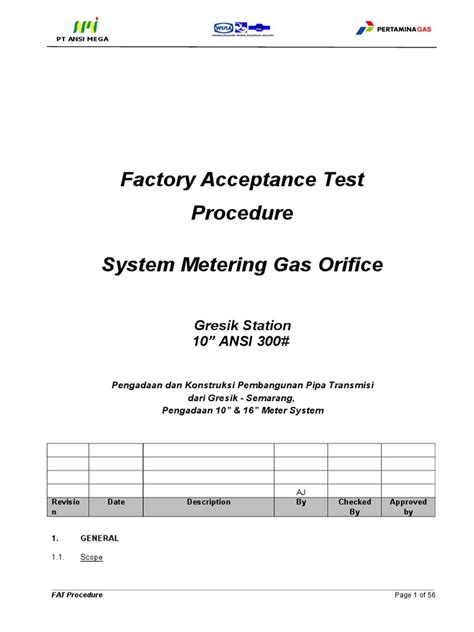 Fat Procedure Gresik Calibration Specification Technical Standard
