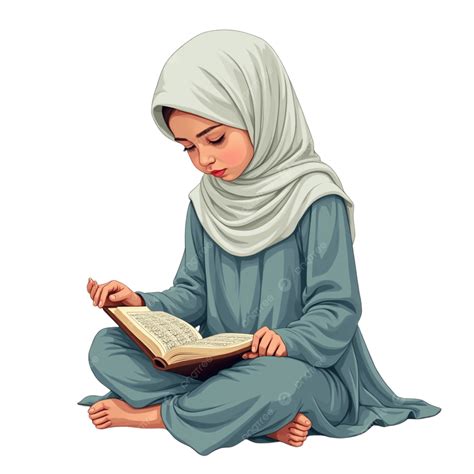Muslim Girl Reading Qur