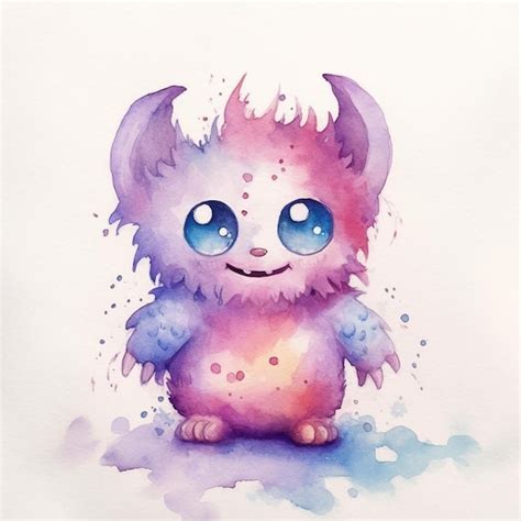Premium Ai Image Cute Monster
