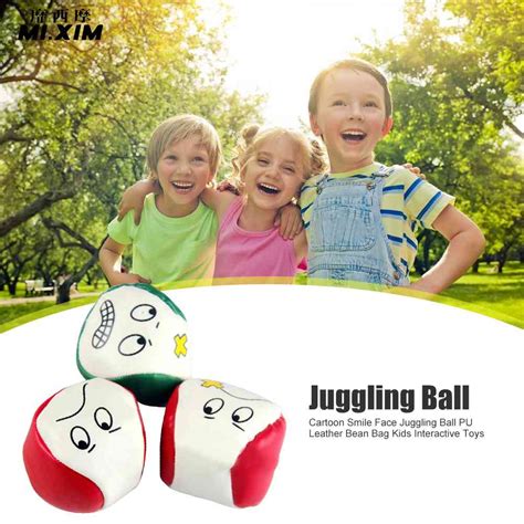 내구성 저글링 공 다기능 만화 미소 얼굴 저글링 공 콩 가방 어린이를 위한 야외 게임 장난감 Aliexpress