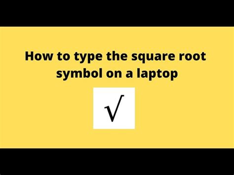 Square Root Symbol On Keyboard