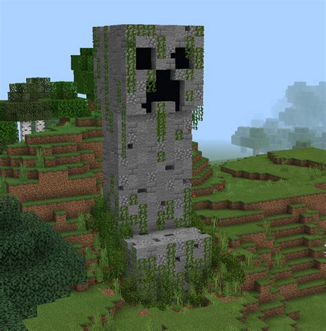A Creeper Statue I Made On Mobile What Do You Think R Minecraft