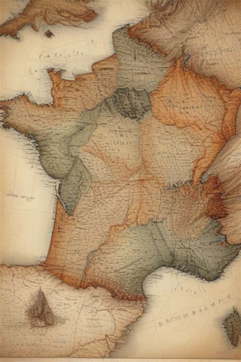 Detailed Historical Map Of France Highlighting Regions And Geographic