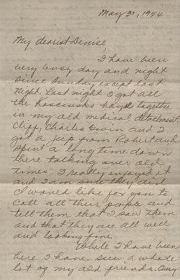 Letter From Robert B Ray To Denise Beyt Ray May 31 1944 By Robert