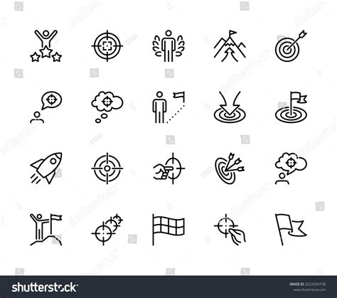 Goal Target Vector Linear Icons Set Stock Vector Royalty Free