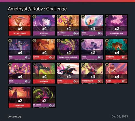 Amethyst Ruby Challenge Lorcana Deck Disney Lorcana