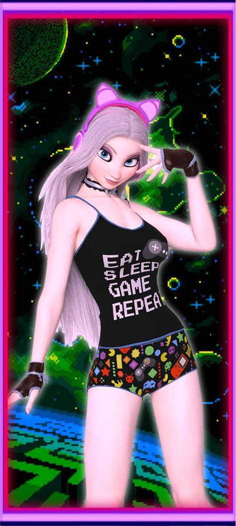 Gamer Cat Girl Elsa In 8 Bit World By Enderelsa1817 On Deviantart