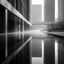 Free Reflective Urban Geometry Image Minimal Monochrome Reflection