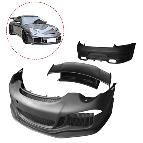 Front Bumper Body Kit 911 997 Upgrade To 911 Gt3 For Porsche Turbo Exhaust Wing Conversion