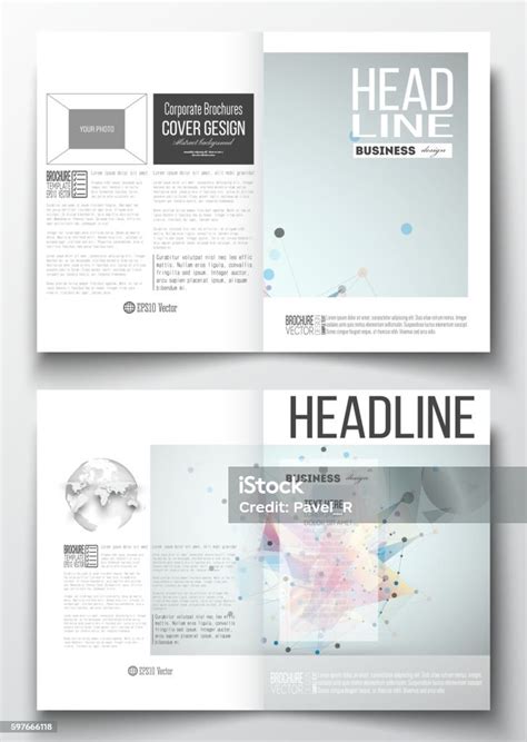 브로셔 잡지 전단지 소책자 또는 보고서를 위한 비즈니스 템플릿입니다 분자로 된 디자인에 대한 스톡 벡터 아트 및 기타 이미지 디자인 목록 배경 주제 Istock