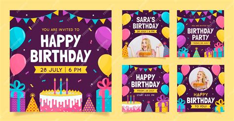 Diseño De Plantillas De Cumpleaños Vector Gratis