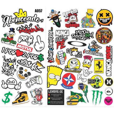 Cartela De Adesivos Para Bike Moto 43 Modelos Vinil Alta Qualidade