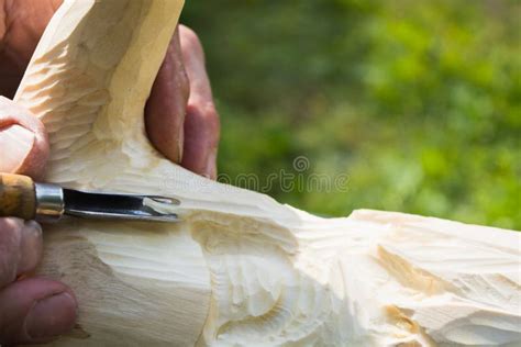 Old Man Hands With Cutter For Wood Carving Handmade Concept Stock Photo Image Of Chisel