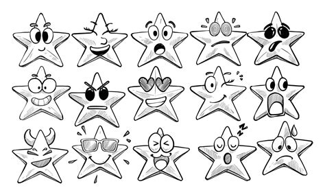 Star Expression Handdrawn Collection 56083441 Vector Art At Vecteezy