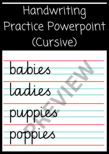 Handwriting Practice Powerpoint Cursive [49 Slides] By Resourceful