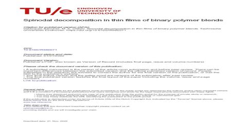 spinodal decomposition in · spinodal decomposition in thin films of