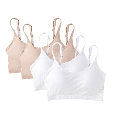 Girls Training Bra Pack 4 Pack Crop Cami Training Bras For Girls Seamless Bra Design With