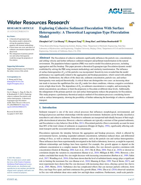 Pdf Exploring Cohesive Sediment Flocculation With Surface