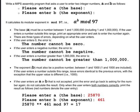 Solved Write A Mips Assembly Program That Asks A User To