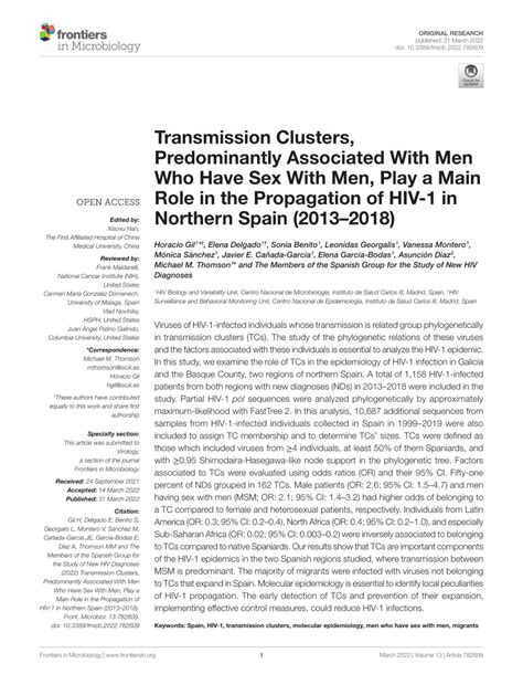 Pdf Transmission Clusters Predominantly Associated With Men Who Have