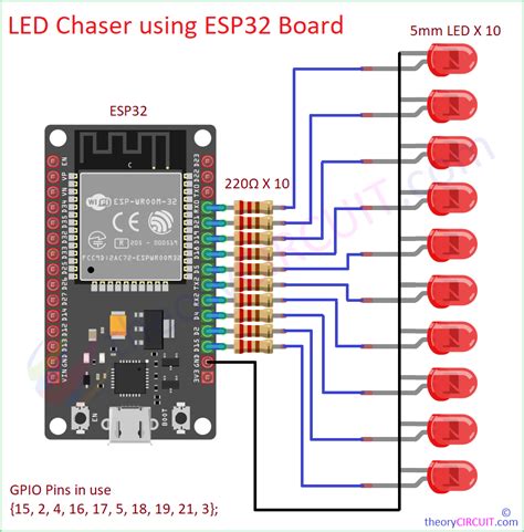 Simple Led Chaser Using Esp32 Board Archives Theorycircuit Do It
