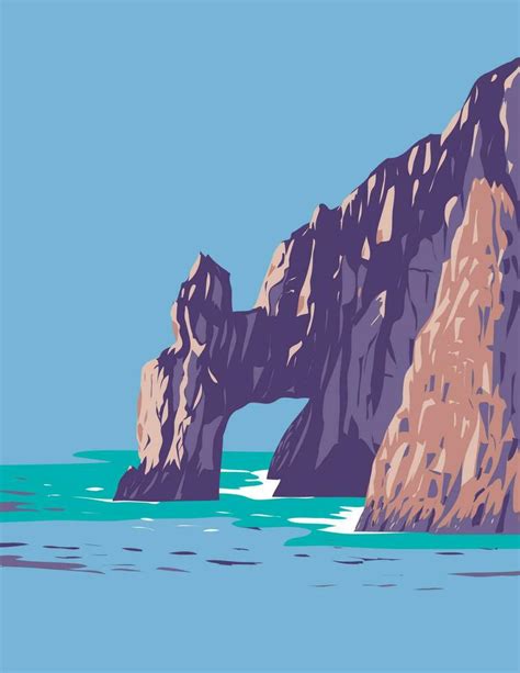 El Arco Or The Arch Of Cabo San Lucas In Mexico Wpa Art Deco Poster