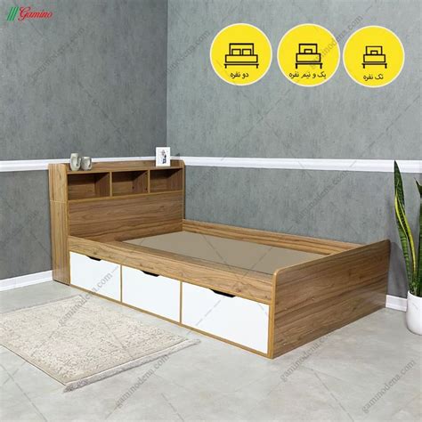 خرید اینترنتی تخت خواب کیوان ساخته شده از ام دی اف درجه یک و ضدخش دارای