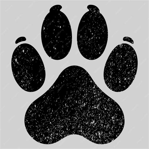 Premium Vector A Black And White Photo Of A Paw Print Of A Paw Print