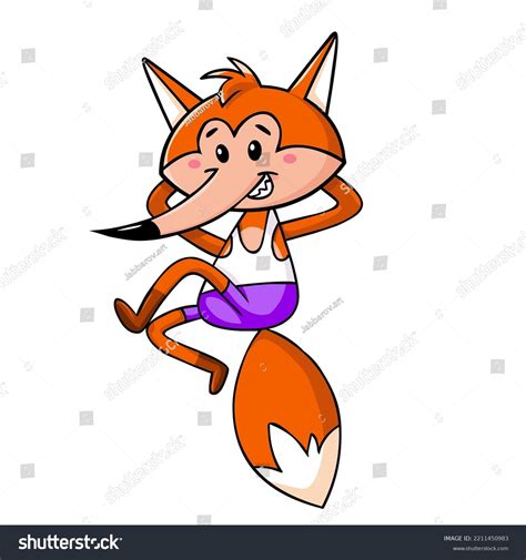 Cute Funny Fox Vector Illustration Stock Vector Royalty Free