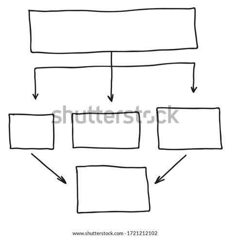 Hand Drawn Process Diagram Hierarchy Chart Stock Vector Royalty Free Shutterstock