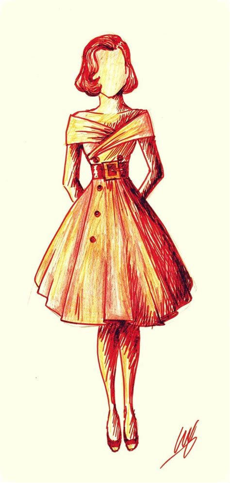 Nice Dress 1950s Fashion Drawing 50s Drawings 1950s Aesthetic Fashion