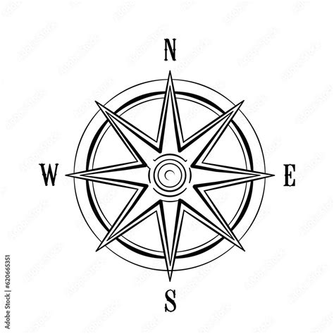 Wind Rose Directions Of The World Map Compass Icon Nautical Compass And Wind Rose Concept