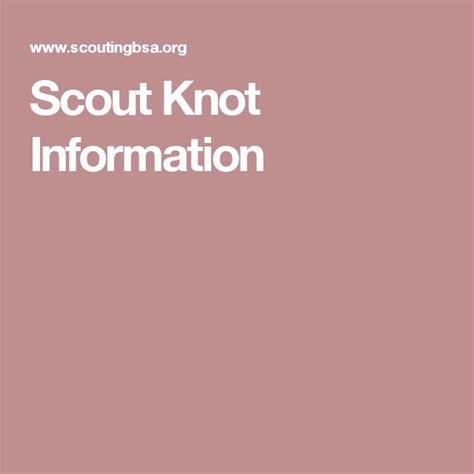 Scout Knot Information Scout Knots Scout Bravery Awards