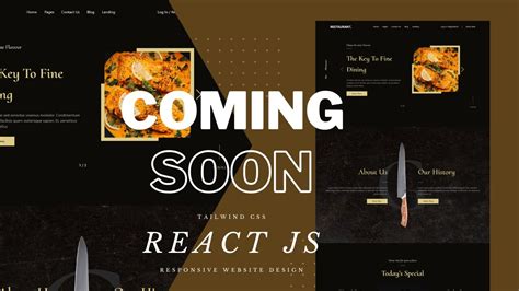 Tailwind Css React Restaurant Website Design Tutorial Coming Soon
