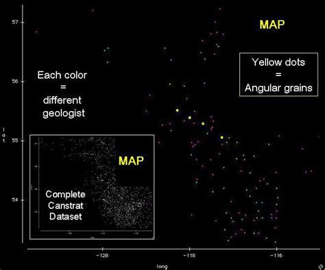 Map Of Sand Grain Roundness Outlining Linear Pattern Of Angular Grains