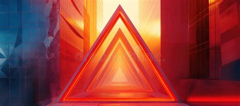 Triangle Frame With Business Building Background Pyramid Stock