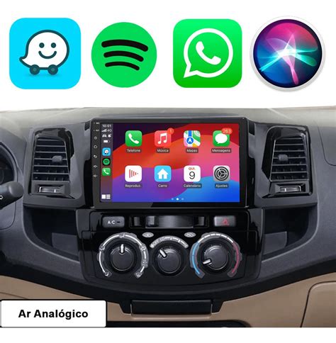 Kit Central Multimídia Android 9 Polegadas Carplay Hilux 2012 2015 Ecarshop