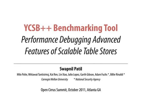 Ycsb Benchmarking Ppt