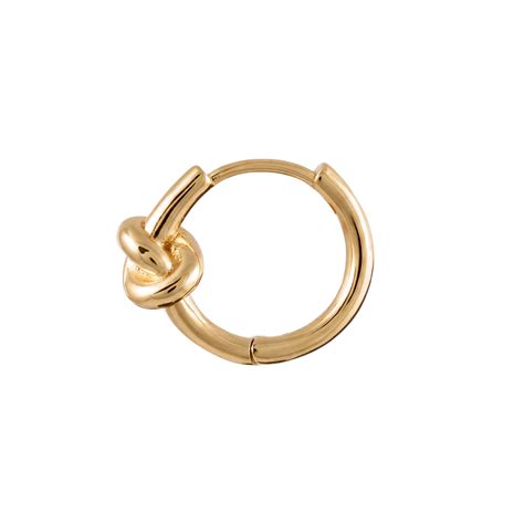 Knot Gold Hoop 14mm Single Unpair