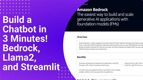 creating a text generation chatbot with bedrock llama2 and streamlit in 3 minutes youtube