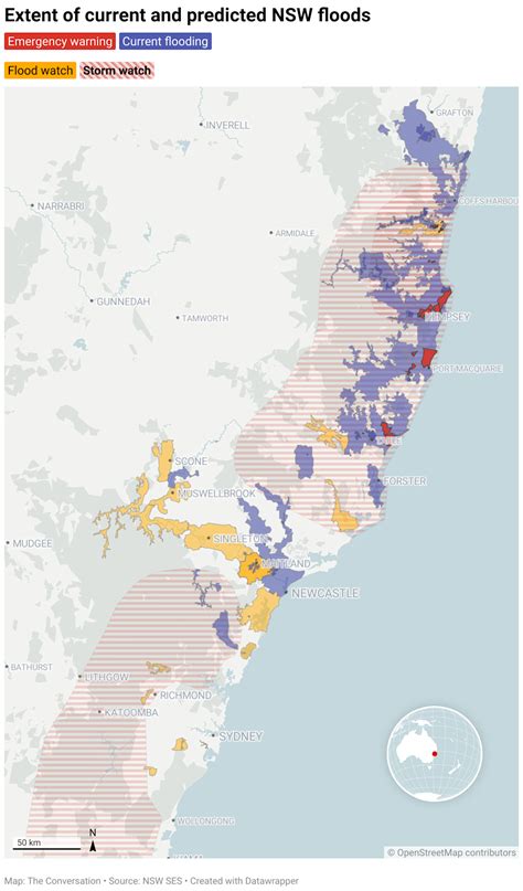 Nsw On Alert These Maps Show The Areas At Risk Of Flooding And Storms